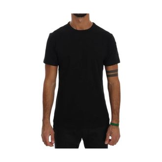 Daniele Alessandrini Schwarzes Baumwoll-Crewneck-T-Shirt - - Tops - Herren - Schwarzk - S