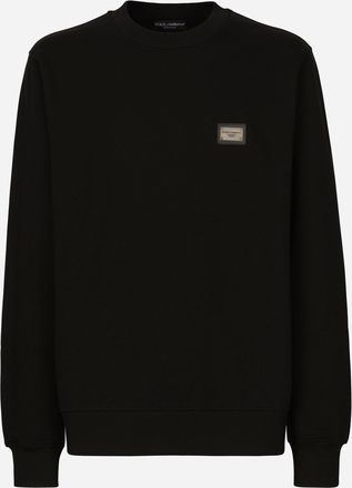 Dolce & Gabbana Jersey Sweatshirt With Branded Tag - Mann Sweatshirts Schwarz 52