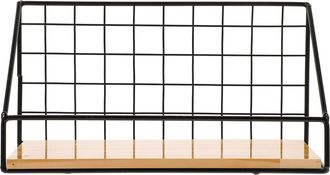 NUOBESTY Wandregal mit Holzablage Kleines Dreieckiges Wandmontage aufbewahrungsregal Dekoratives Wandregal ohne Bohren für Wohnzimmer Büro und Flur Inklusive K