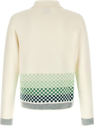 Casablanca Gradient Checkered Cotton Polo Shirt
