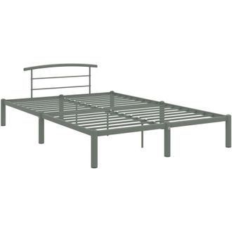 vidaXL Bettgestell Grau Metall 160x200 cm Vidaxl