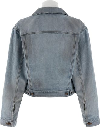 Balenciaga Stonewashed Denim Double Layer Jacket - Blue