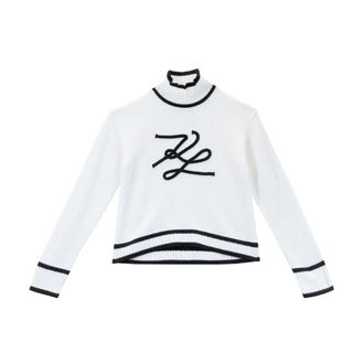 Karl Lagerfeld Soutache Autograph Strick - - Knitwear - Damen - Wei&szlig; - L