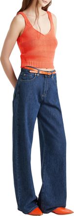 Benetton Damen Canotta 1898dh018 Polohemd, Orange, Small