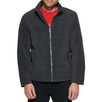 Tommy Hilfiger Veste polaire classique à fermeture éclair frontale pour homme, charbon, X-Large