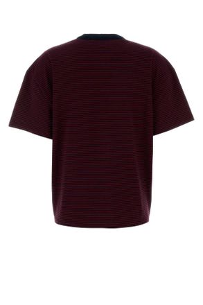 Prada Womens Embroidered Cotton Oversize T-Shirt Amaranto+blu Exterior Exterior: T-shirts And Polos
