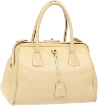 Prada Pre-owned Cuir sacs-main - Femme - Pre-owned - Beige - Taille: ONE Size