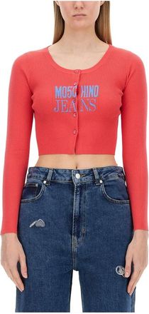 Moschino Femme, Pulls, Rouge, Taille: 42 FR Painter Cardigan