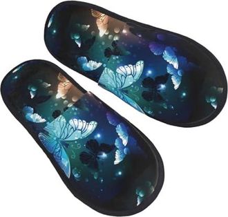 Generic Confortable Pantoufles &agrave; Hiver Papillon nocturne lumineux Accueil Slippers Antid&eacute;rapant Chaussons en Feutre pour Ext&eacute;rieur Int&eacute;rieur Maison L