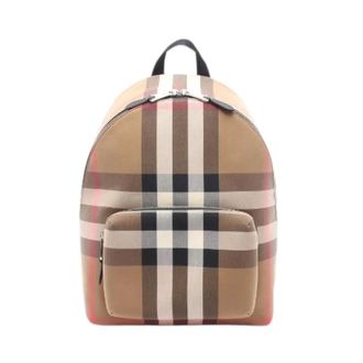 Burberry Pre-owned Sac &agrave; dos Jeff en toile et cuir - Femme - Pre-owned - Beige - Taille: ONE Size