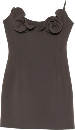 Magda Butrym Femme, Robes, Brun, Taille: 34 FR Robe Mini &agrave; Fleurs Appliqu&eacute;es