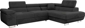 Mirjan24 Ecksofa Torezio mit Bettkasten, Einstellbare Kopfst&uuml;tzen, Sofa mit Schlaffunktion, Eckcouch f&uuml;r Wohnzimmer, Polsterecke, L-Form Couch mit Bettfunktion