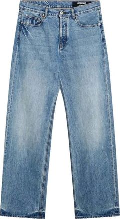 Jacquemus Homme, Jeans, Bleu, Taille: W33 Pantalon Droit en Denim De-N&icirc;mes