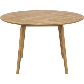 ebuy24 Nagano Esstisch &Oslash;120cm, Fischgr&auml;t eichendekor