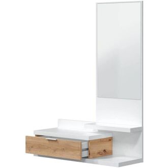 Dmora Meuble dEntrée Adina, Miroir Inclus, un Tiroir, 29x81x116h cm Blanc