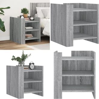 vidaXL Nachttisch Grau Sonoma 45x50x50 cm Holzwerkstoff - Nachttisch - Beistelltisch - Wohnzimmerschreibtisch - Grau Sonoma - Holzwerkstoff - Home & Living