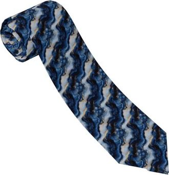 Generic Cravate Pour Homme Imprim&eacute; Textur&eacute; Bleu Et Or Classique Tie Tendance Cravate Pour Accessoires L&Eacute;cole &Eacute;v&eacute;nements