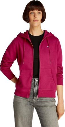 Tommy Jeans Damen Tjw Reg S Flag Zip Thru Dw0Dw19729 Kapuzenpullover mit durchgehendem Reißverschluss, Red (Brilliant Berry), XS