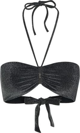 Karl Lagerfeld haut de bikini bandeau métallisé - Noir