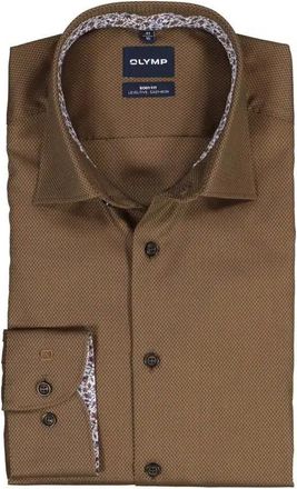 Olymp Herren Hemd braun Baumwoll-Stretch