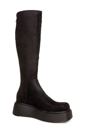 Lamoda Damen Cruel Winter Knee High Boot, Black Suede, 41 EU