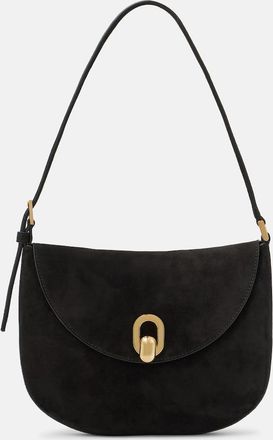 Savette Schultertasche Tondo Small aus Veloursleder