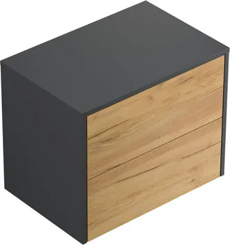 Magnolia Home Design Nachttisch Concepto L 60cm h&auml;ngend, 2 Pushausz&uuml;ge Grafit Eiche