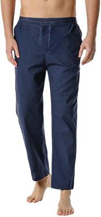 Generic Pantalon de loisirs en lin pour homme : pantalon d&eacute;t&eacute; avec taille &eacute;lastique Pantalon en lin &eacute;lastique Couleur unie Pantalon &agrave; enfiler Jambe droite Pan