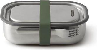 Black + Blum Lunch Box 3-en-1 en Acier Inoxydable - Grande Boite Repas Bento - pour Adulte et Enfant - Fourchette Comprise - 1L - Olive