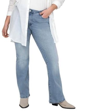 Only Carmakoma Jean Flared CARWilly Regular Waist Flared Jeans Light Blue Denim 46 32 Light Blue Denim (US) 46 / L32