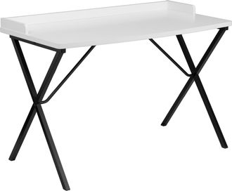 Flash Furniture Computer-Schreibtisch, Stahl, schwarze Laminat-Tischplatte/schwarzes Gestell, 60 x 120 x 80 cm