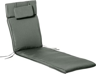 OUTSUNNY Matelas bain de soleil d&eacute;houssable - coussin de transat - matelas de chaise longue - 198 x 53 x 5 cm - tissu gris