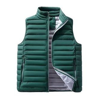 Generic Veste sans manches &agrave; col montant et fermeture &eacute;clair pour homme - Pour lautomne et lhiver, Vert, XL