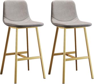 Generic Barhocker mit R&uuml;ckenlehne, 150 kg belastbar, aus PU-Leder, ideal f&uuml;r K&uuml;cheninseln; gepolsterte Barhocker mit Fu&szlig;st&uuml;tze; Esszimmerst&uuml;hle f&uuml;r die Bar