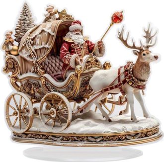 Generico Weihnachtsdekoration f&uuml;r den Schreibtisch - Weihnachtsdekoration f&uuml;r den Schreibtisch | Weihnachtsmann Renier, 2D-Tischdekoration aus Acryl | Besucher