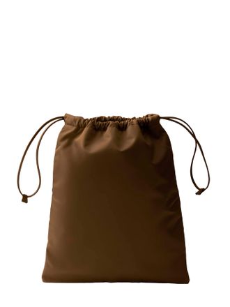 Prada Womens Pouch Bag Wish Burnt Brown Recycled Polyamide Shoulder