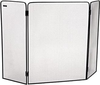 Mind Reader Hearth Collection, 3-Panel Fireplace Screen Door, Hinged, Portable, Indoor/Outdoor, 26.25 L x 0.25 W x 24 H, Black