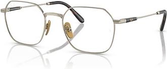 Ray-Ban Jim Titanium Optics Arista Gold Fassung Klar Glas Polarisiert 53-20