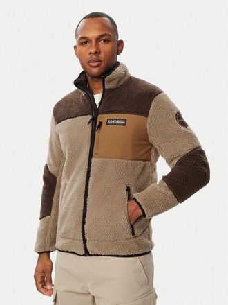 Napapijri Fleecejacke Yupik NP0A8AZU Dunkelbeige Regular Fit