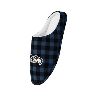 Foco Herren NFL Sherpa Gef&uuml;tterte Buffalo Check Memory Foam Hausschuhe, Team-Farbe