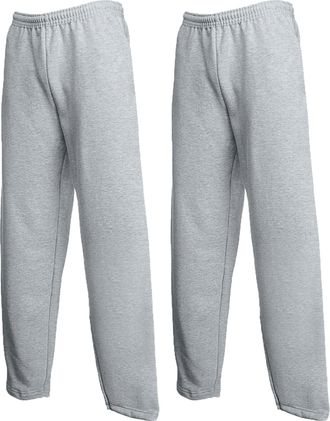 Fruit Of The Loom Herren 2er Jogginghose Set Classic Offen Leg Jog Pants M L XL XXL 3XL Verschiedene Farbsets & HLKauf-Block (2X Grau & 1x HLKauf-Block, 3XL)
