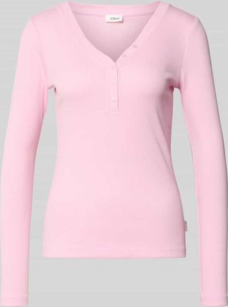 s.Oliver Red Label Slim Fit Langarmshirt mit Zierknopfleiste