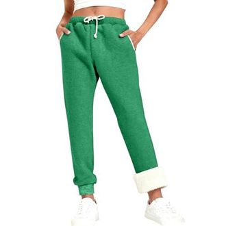 Generic Pantalon de jogging en velours pour femme - Pantalon de jogging confortable - Pantalon d&eacute;contract&eacute; avec cordon de serrage - Taille &eacute;lastique - Pantalo