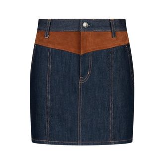 Liu Jo Minigonna in Denim mit Wildleder-Einsatz - - Skirts - Damen - Blau - W26