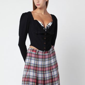 Vivienne Westwood Schwarzes Bea Corset Top aus Wolle