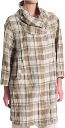 Transit Par-Such Femme, Manteaux, Beige, Taille: 44 FR Trench Relax Coupe D&eacute;contract&eacute;e &agrave; Carreaux