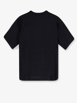 Hev&ograve; Mens T-Shirt Ripalta Linen-Blend Black T-Shirts And Polos