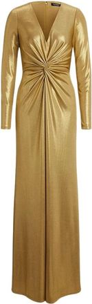 Ralph Lauren Femme, Robes, Jaune, Taille: 40 FR Nadira Long-Sleeve Gown