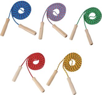 Supvox 5 St&uuml;ck Holzgriff Springseile Springseil Aus Langlebigem Material Ergonomisch F&uuml;r Kinder Fitness Training Zuhause