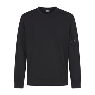 C.P. Company C.p. Company, Homme, Sweatshirts et sweats &agrave; capuche, Noir, Taille: XL SweaT-shirt noir &agrave; col rond en polaire l&eacute;g&egrave;re